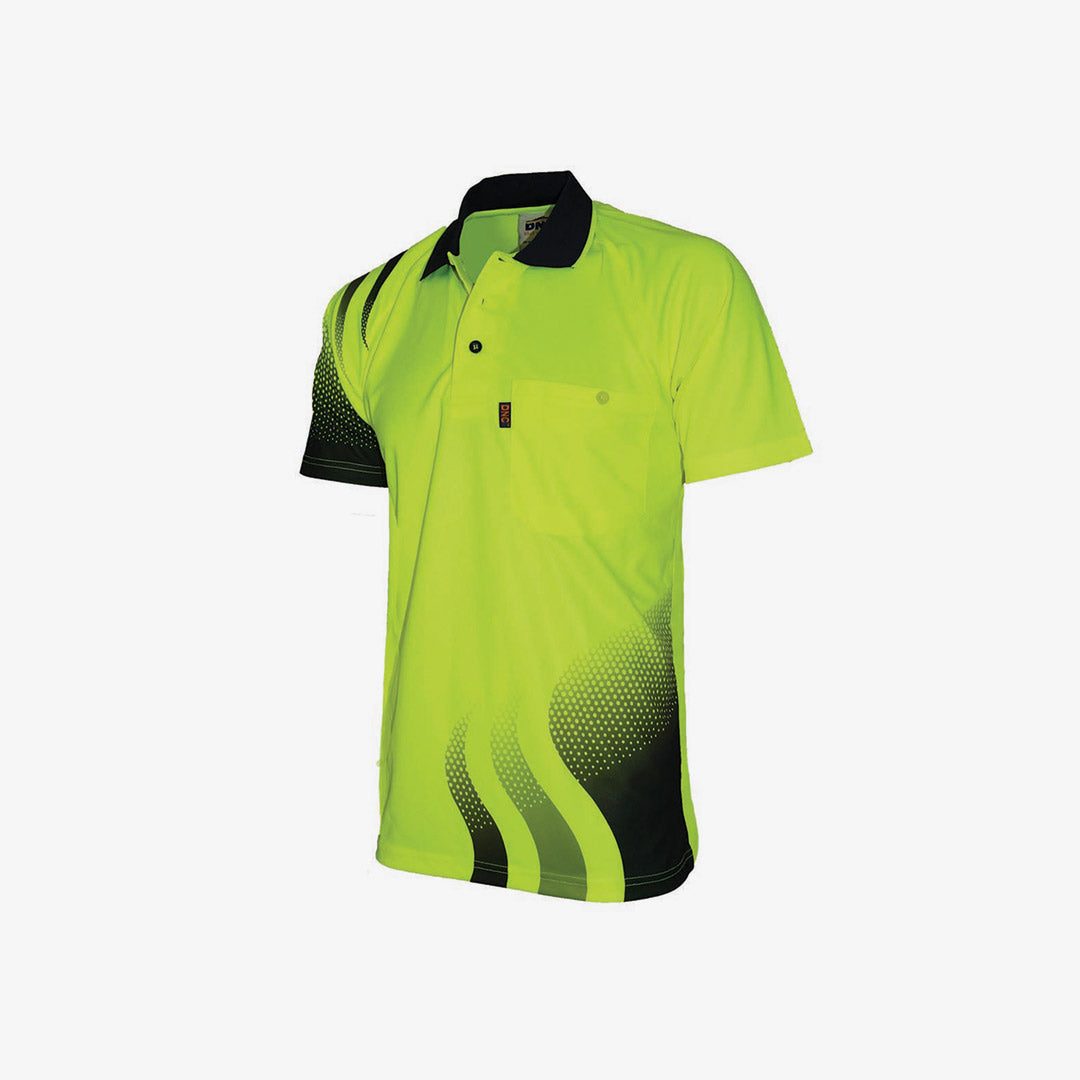 DNC Men's HiVis Sublimated Wave Micromesh S/S Polo - Mercha – mercha.com.au