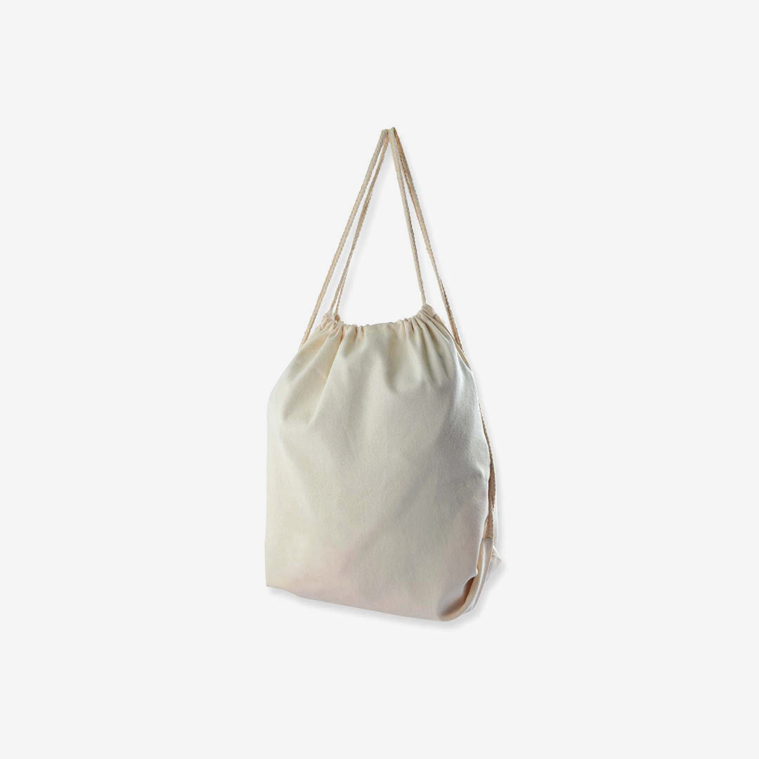 Shop Company Branded Eco Calico Drawstring Library Backpack – Mercha ...